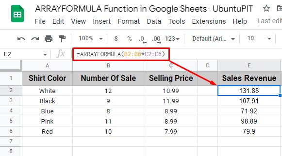 How To Use ARRAY FORMULA Function In Google Sheets