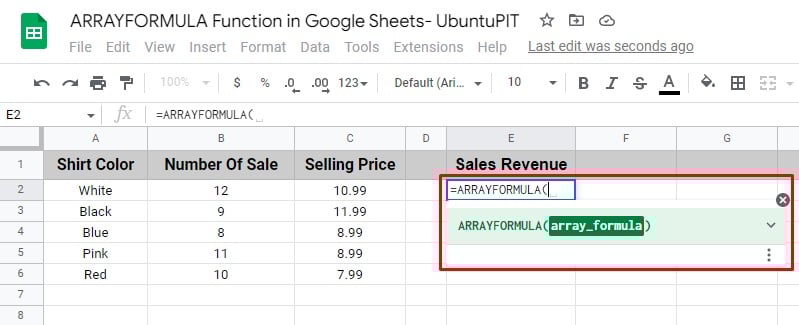 How To Use ARRAY FORMULA Function In Google Sheets